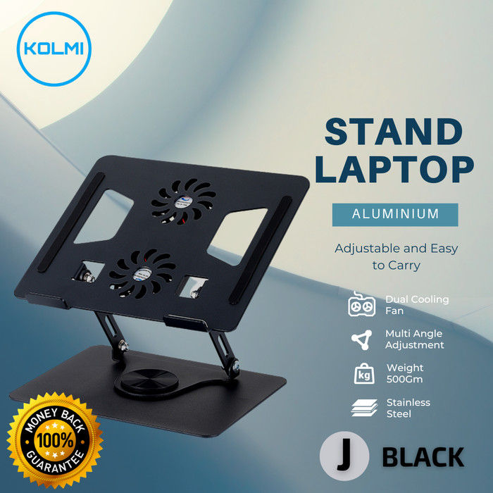 KOLMI Laptop Stand Aluminium Portable Fan Cooling Rotasi 360 derajat - Type J | Lazada Indonesia