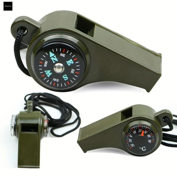 SKINJOY Multifunction 3 in 1 Survival Whistle 3 in 1 Compass Outdoor ...
