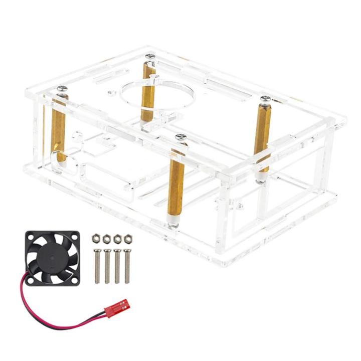 For Raspberry Pi 5 Acrylic Case Copper/Aluminium Heatsinks Enlosure ...