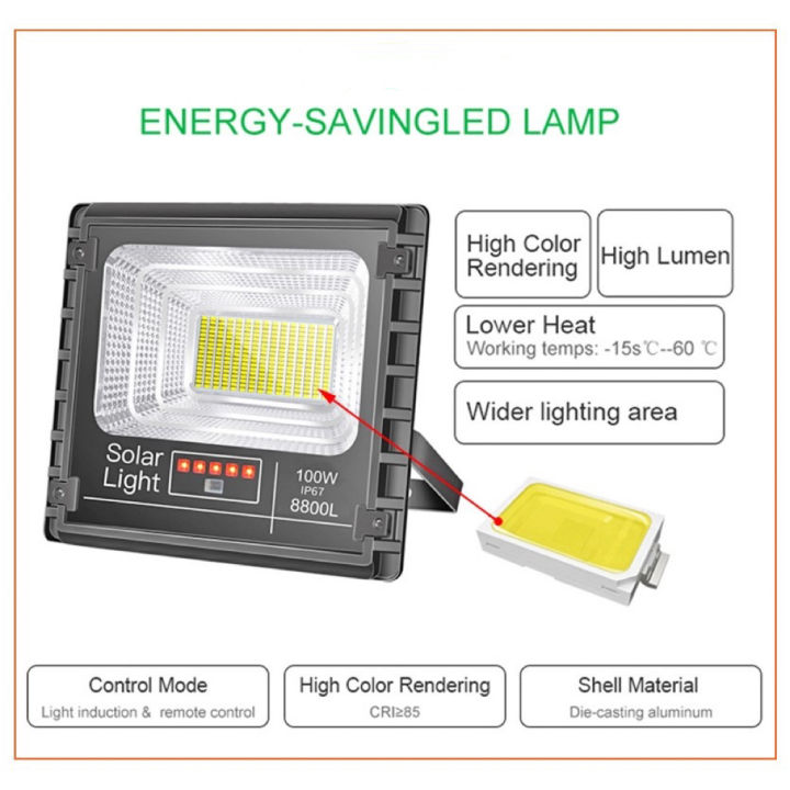 SOLAR FLOOD LIGHT STREET LAMP WITH SOLAR PANEL | Lazada PH
