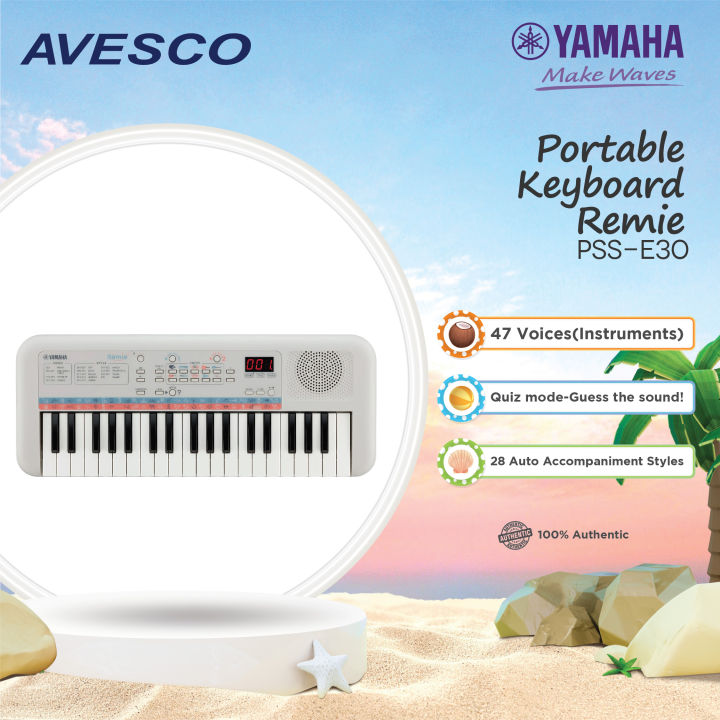 Yamaha Portable Keyboard Remie PSS-E30 | Mini-sized Battery and USB Powered Portable Keyboard ...