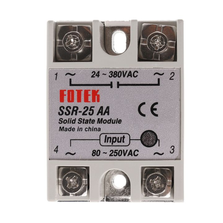 Solid State Relay Module SSR-25 AA 25A 250V 80-250V AC Input 24-380V AC ...