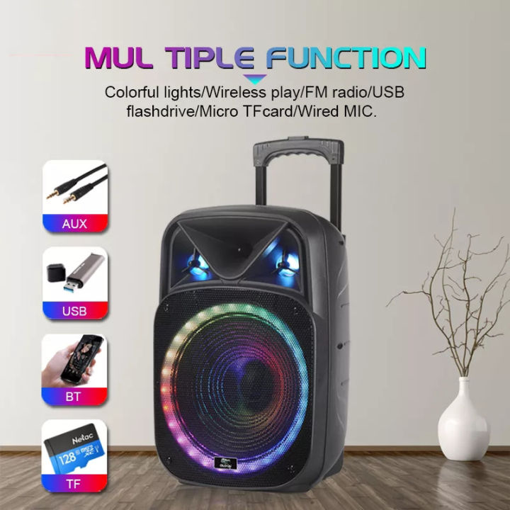 NDR-W1312 NDR-1315 TWS Wireless Bluetooth Portable Trolley Speaker / 12 Inch Super Bass ...