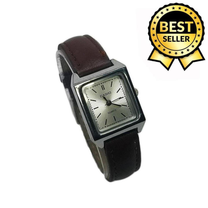 Casio Analog Square Black Dial Leather Watch for Women(Brown) | Lazada PH
