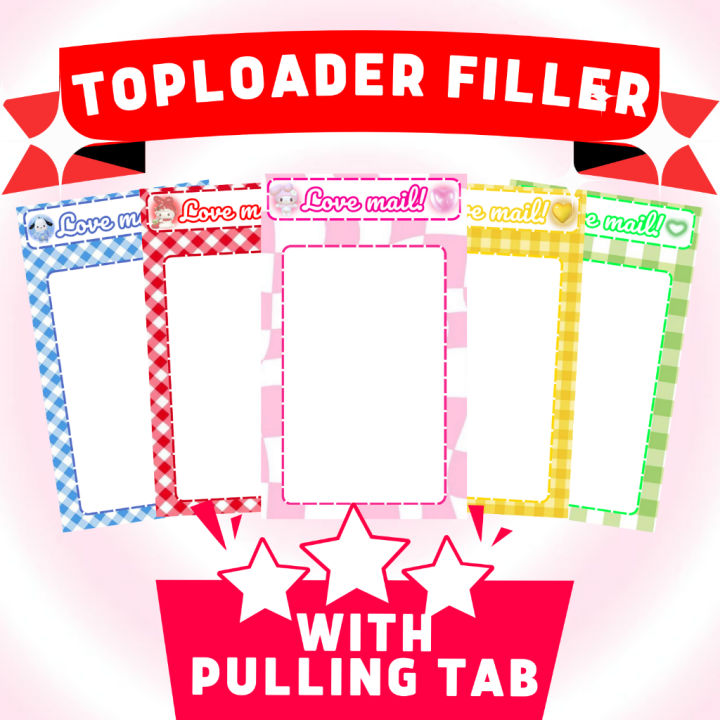 10 pcs toploader filler with pulling tab | love mail | matte card paper ...