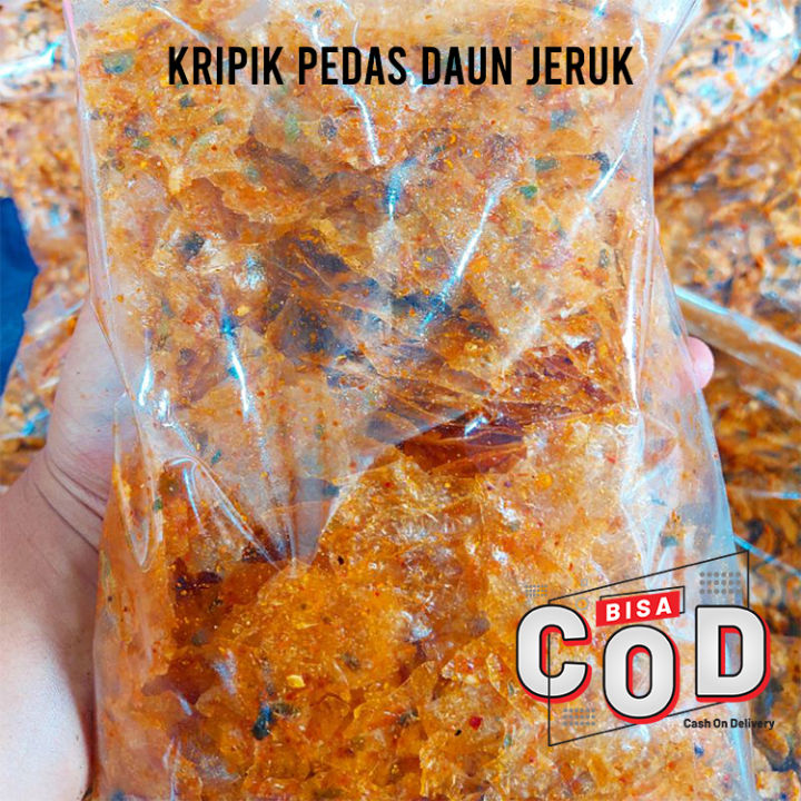 Snack Makanan Keripik Kaca Pedas Daun Jeruk Kemasan 1kg Cemilan Enak ...