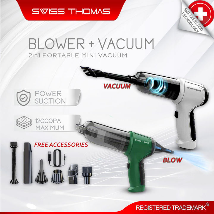 SWISS THOMAS All In 1 Cordless Vacuum Cleaner Duster Blower Air Suction ...