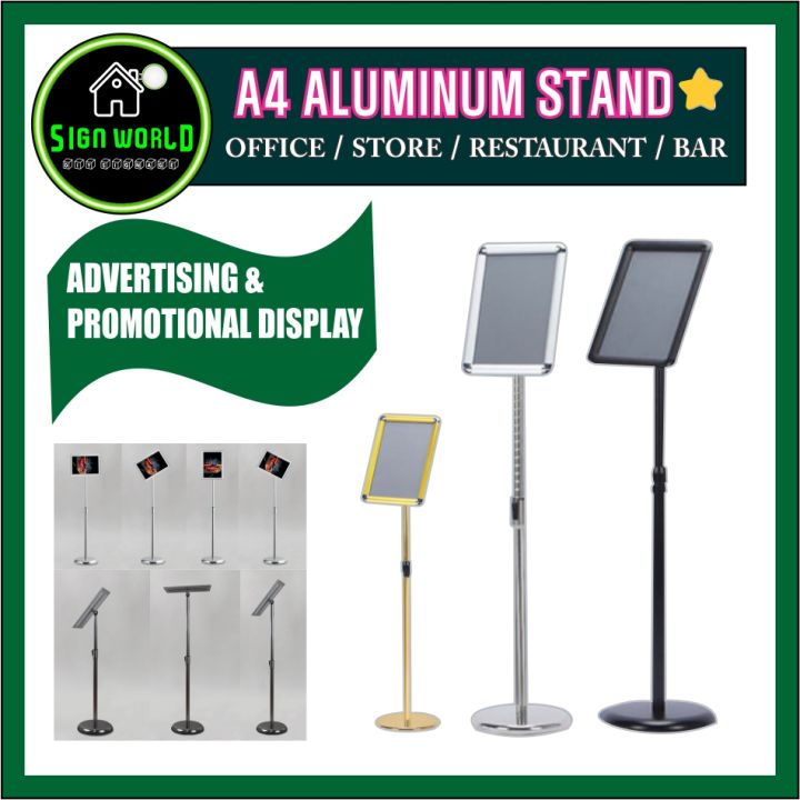 A4 Aluminum Sign Stand / Display Frame Standee Office Store Promo Menu ...