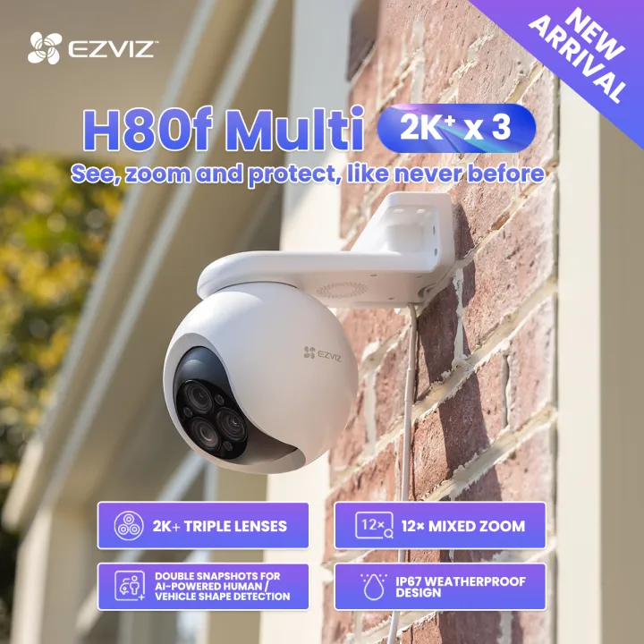 EZVIZ H80f Multi 2K+/4mp Triple-Lens Smart Home Wi-Fi Camera, AI ...