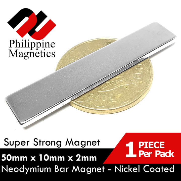 50mm L x 10mm W x 2mm Th & 50mm L x 10mm W x 5mm Strong Neodymium ...