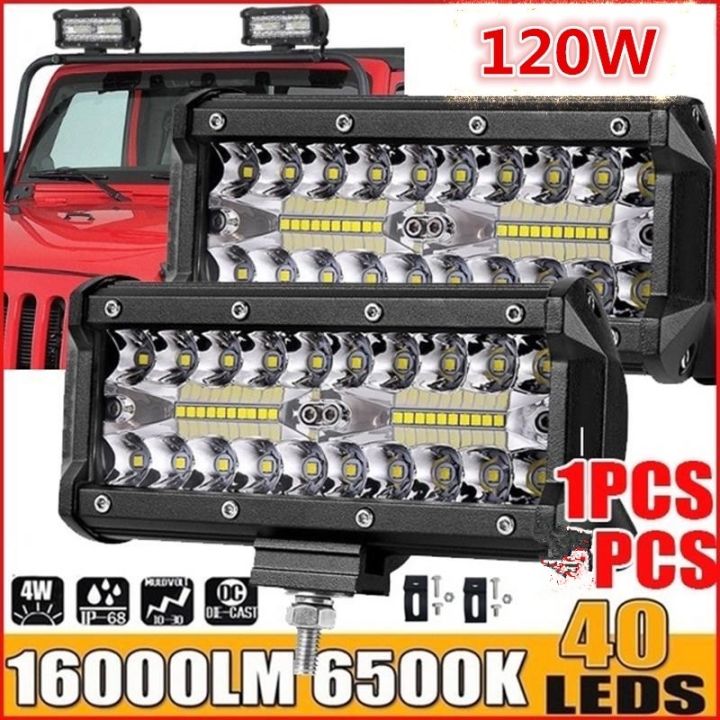 120W 7inch Car LED Work Light Bar Spot Flood Beams Combo for Off-road ...