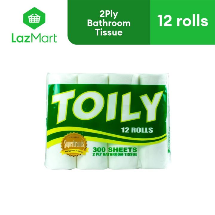 Toily Bathroom Tissue 2ply - 300 sheets x 12 rolls | Lazada PH