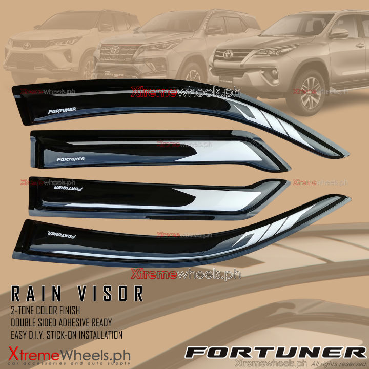 Fortuner G V Q LTD 2016 to 2025 New Designed Silver Black Window / Rain ...