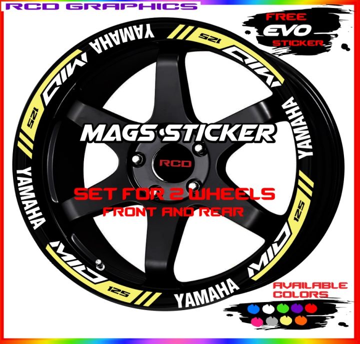 Mio 125 mags sticker good for 2 wheels /mio soul i125 / mio i 125 /m3 ...