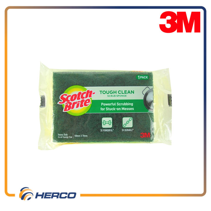 3M Scotch Brite Tough Clean Scrub Sponge Trial Loose (Green) | Lazada PH