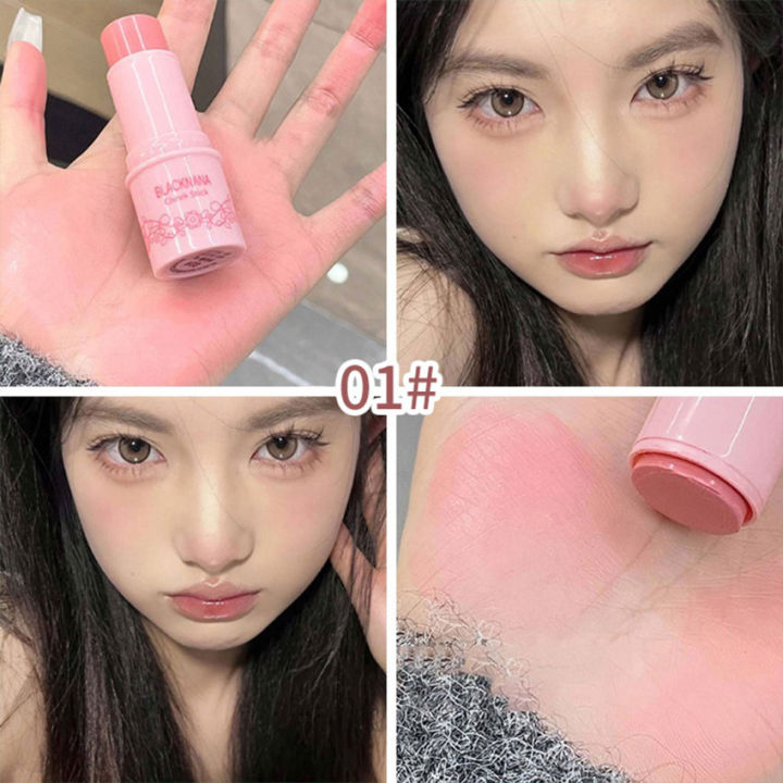 Natural Cheek Blush Stick Moisturizing Blusher Balm Waterproof Fac-ial Nourish Blush Eyeshadow ...
