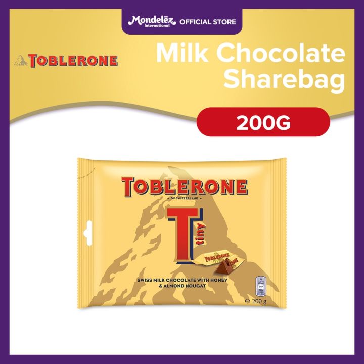 Toblerone Mini Swiss Milk Chocolate Sharebag - with Honey and Almond ...