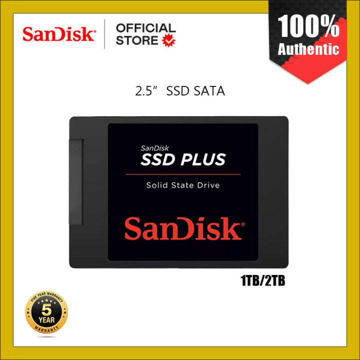SanDisk SSD PLUS 2.5" 1TB 480GB SATA III Internal Solid State Drive (SSD) SDSSDA-1T00-G26 3 ...