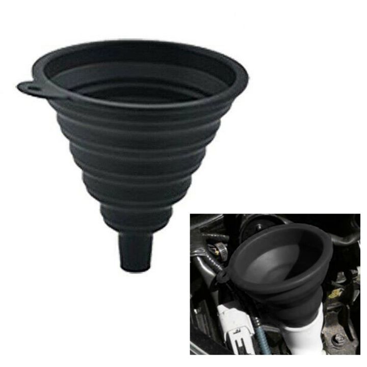 Car Funnel Collapsible Diesel Fluid Change Fill Gasoline Oil Fuel Black ...