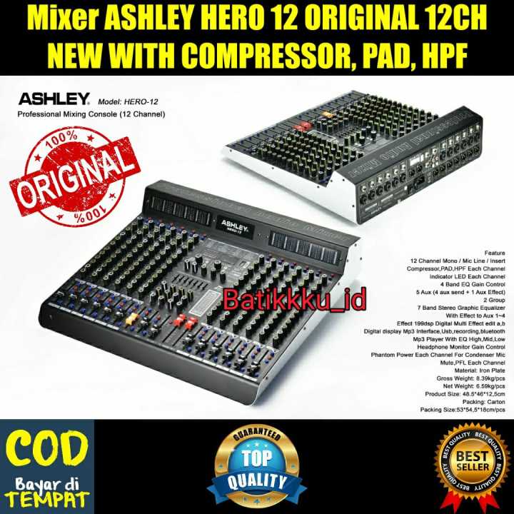 [NEW ORIGINAL BISA COD] MIXER ASHLEY HERO 12 HERO12 12CH ORIGINAL ...
