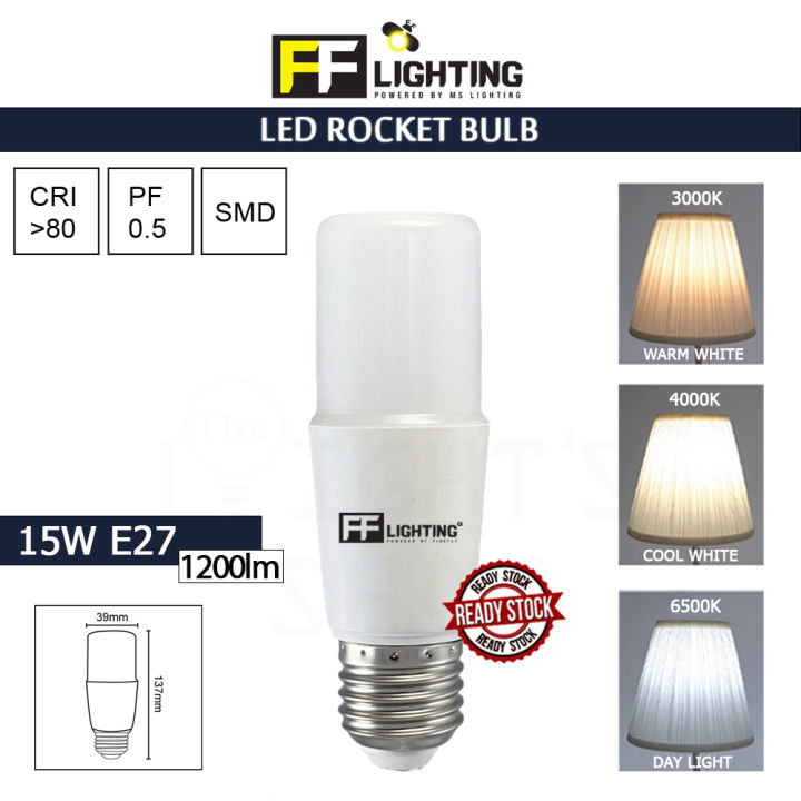 FFL Led Rocket Bulb 15W E27 Day Light/Cool White/Warm White#FF Lighting ...