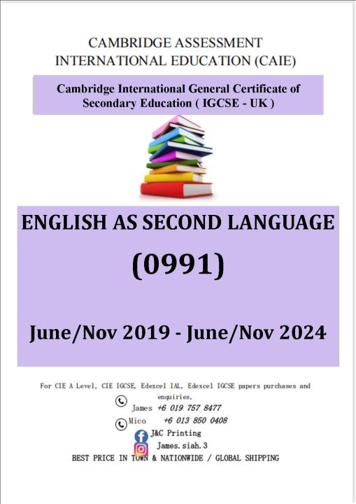 Cambridge Igcse-UK Past Exam Papers ENGLISH AS SECOND LANGUAGE (0991 ...