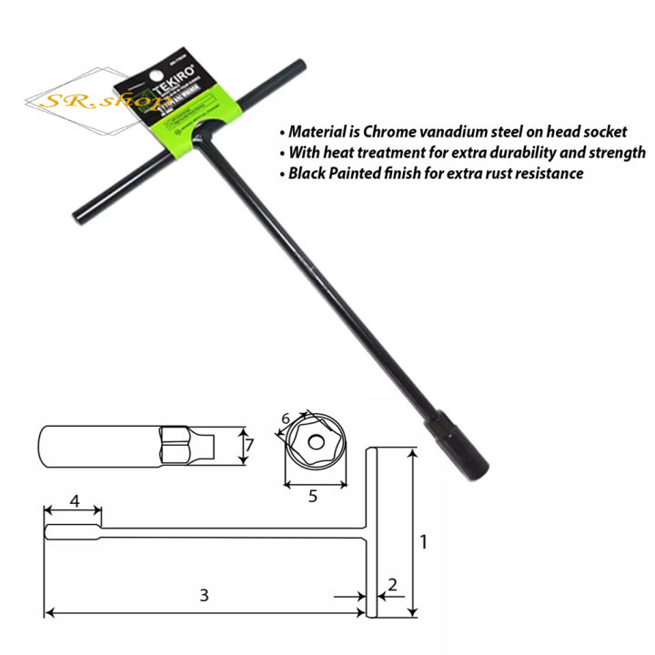 Tekiro kunci sock T 8 MM, 10 MM, 12MM, 14MM , KUNCI T NO 8, KUNCI SHOCK ...