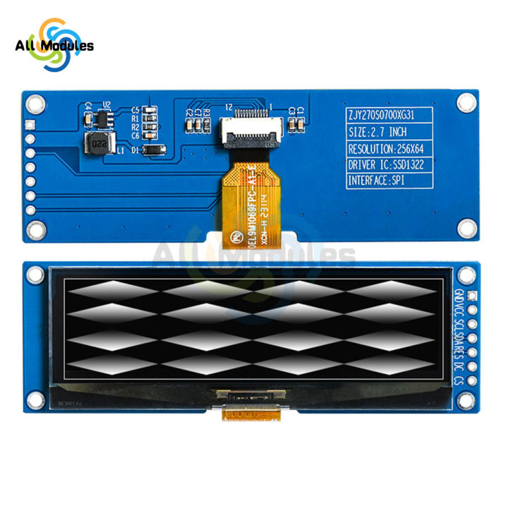 【Big-Sales】 2.7 inch 256x64 OLED LCD Display Module SSD1322 I2C IIC Driver 7Pins Self-Luminous ...