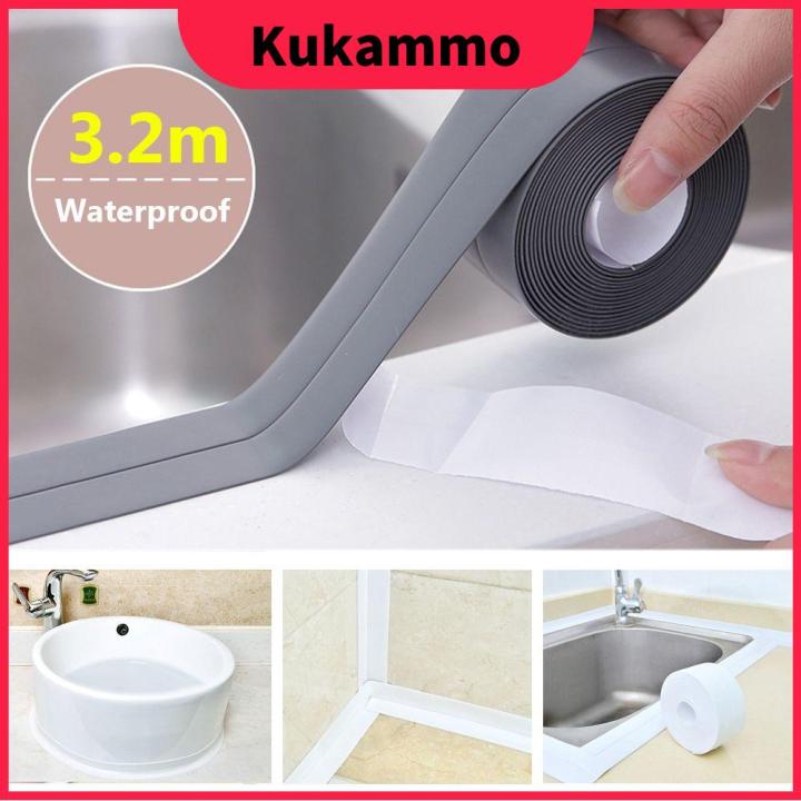 KUKAMMO 3.2m PVC Kitchen Toilet Wall Corner Sealing Strip Seal Tape ...
