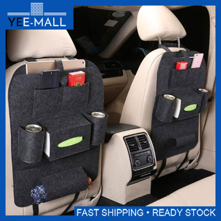 Car Back Seat Hanging Tissue Bottle Cup Holder Multi Pocket Storage ...