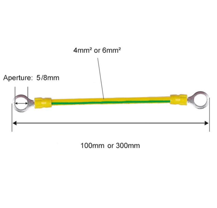 BVR Yellow-Green Solar Photovoltaic Grounding Wire with Terminals ...