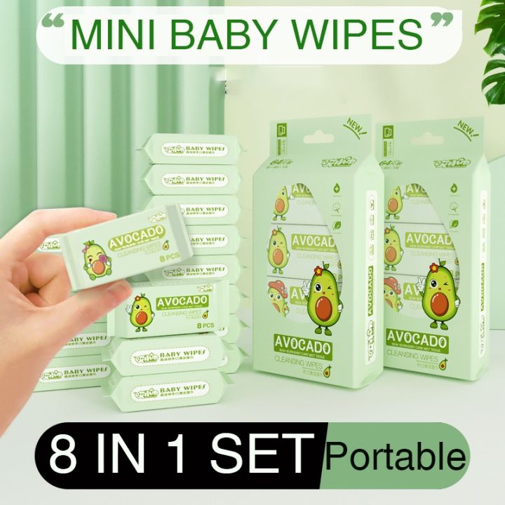 8 in1 Set Mini Baby Wipes Wet Wipes Wet Tissue Travel Outdoor Sport ...