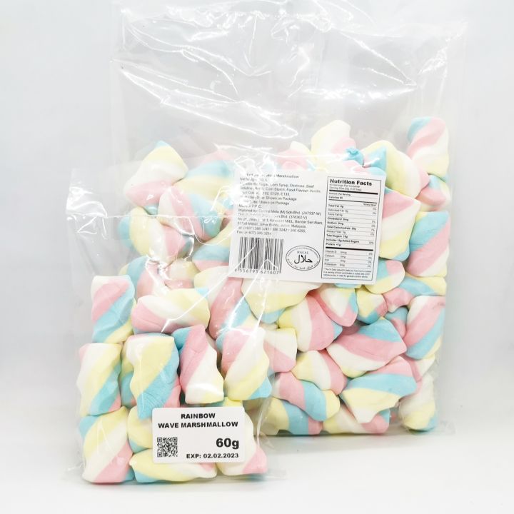 Rainbow Wave Large Marshmallow (60g) Halal / Gula Marshmallow | Lazada