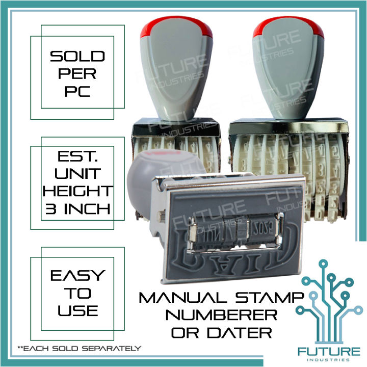 Stamp and Sign Rubber Numberer Dater Stamp 6 Digits 7 Digits 8 Digits Dater Paid With Date ...