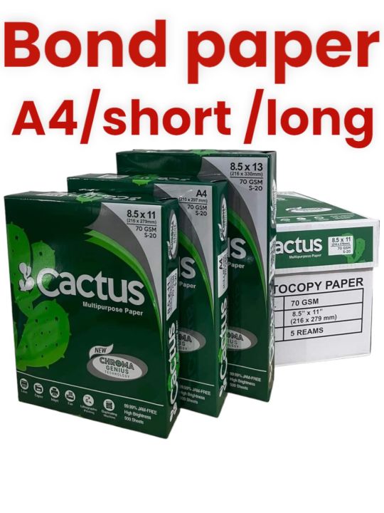 Copy Paper Bond Paper Cactus Brand Short/A4/Long | Lazada PH Copy Paper Bond Paper Cactus Brand Short/A4/Long | Lazada PH
