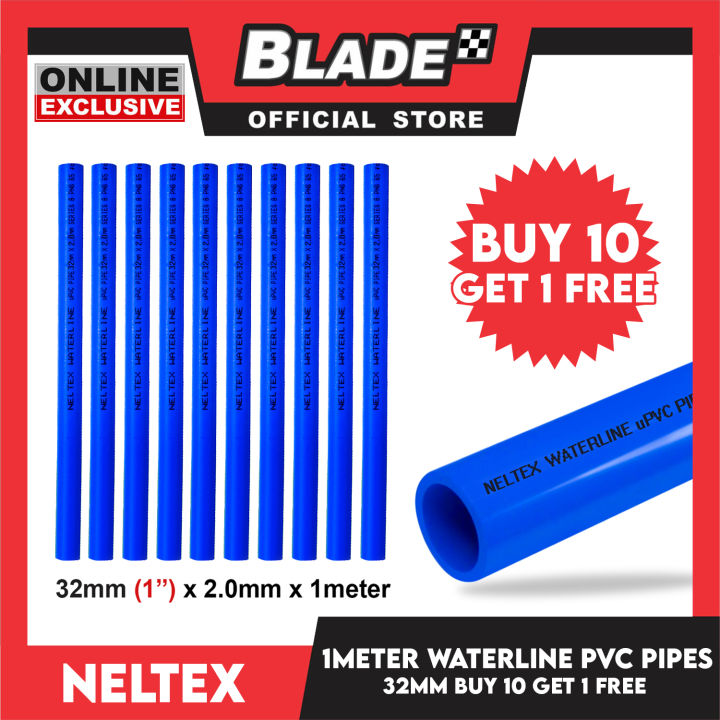 Buy 10 Get 1 Free Neltex PVC Waterline Pipe 32mm x 1meter (Blue Pipe ...