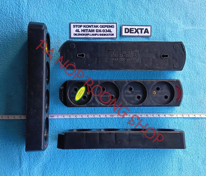 Stop Kontak Gepeng 4L HITAM + LAMPU INDIKATOR DEXTA DX-934 | Lazada ...
