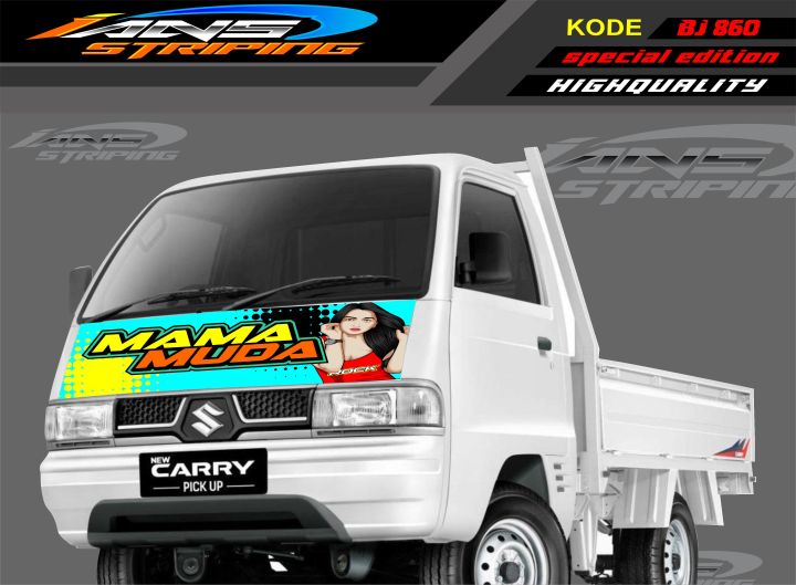 STIKER KAP DEPAN MAMA MUDA MOBIL L300 / STIKER KABIN DEPAN MOBIL CARRY ...