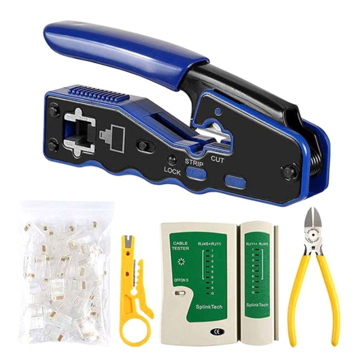 (CEHZ) Network Lan Cable Tester RJ45 Crimp Tool Pass Through Modular ...