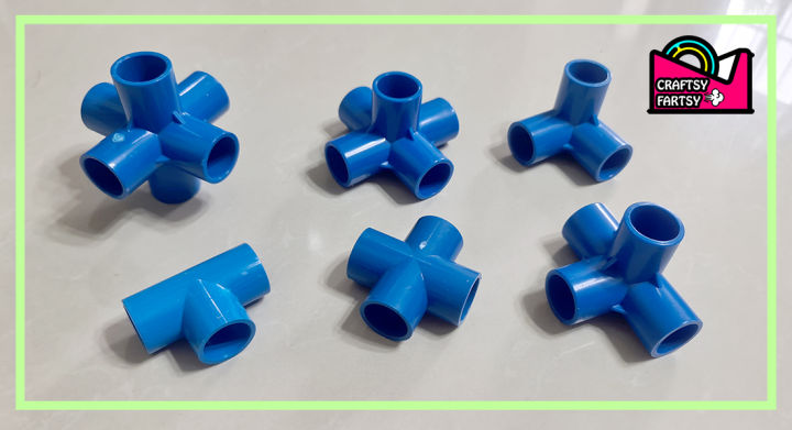 (PER PIECE) PVC Blue Fittings Tee, Cross Tee, 3 way , 4 way,5 way, 6way ...