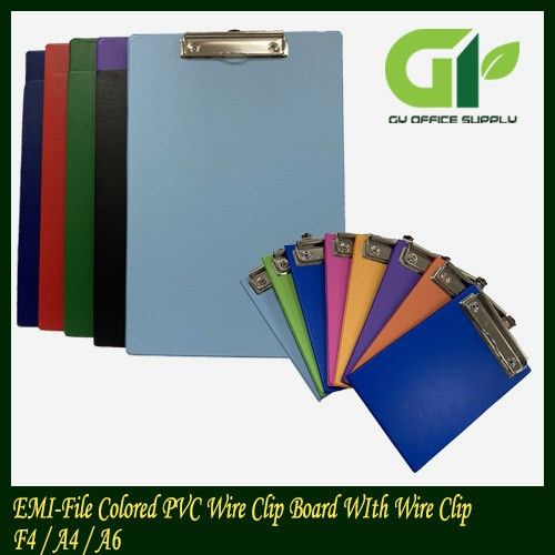 [GY Office] EMI-File/Super Colored PVC Wire Clip Board WIth Wire Clip ...