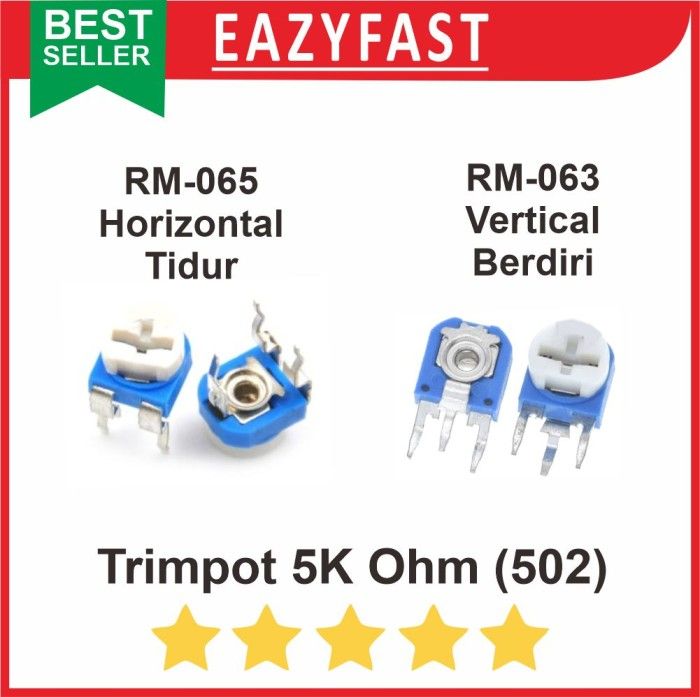 Trimpot 502 R5K R 5 K Ohm Potensio Variable Resistor VR Trimmer RM | Lazada Indonesia
