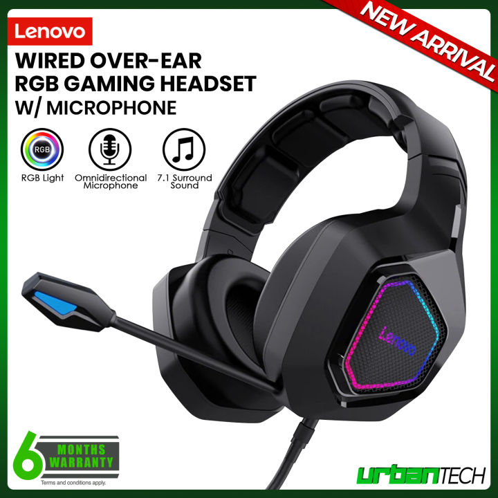 Lenovo G50 Wired Gaming Headset with RGB Light and Noise-Cancelling ...
