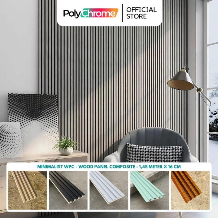 [10 Motif] Wood Panel Composite WPC 1,45 meter Kayu Coklat Putih Merah ...