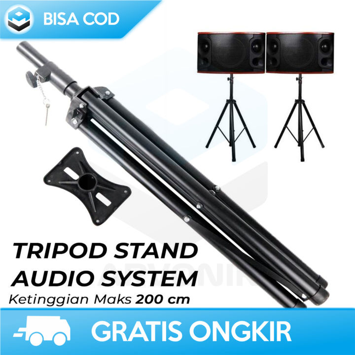 TRIPOD SPEAKER STAND AUDIO SYSTEM KARAOKE KONDANGAN TINGGI 200CM | Lazada Indonesia