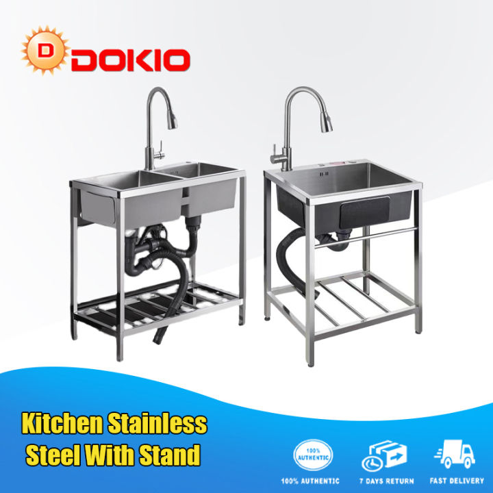 Stainless Steel Kitchen Sink With Wash Stand Faucet 3mm Thick Single ...