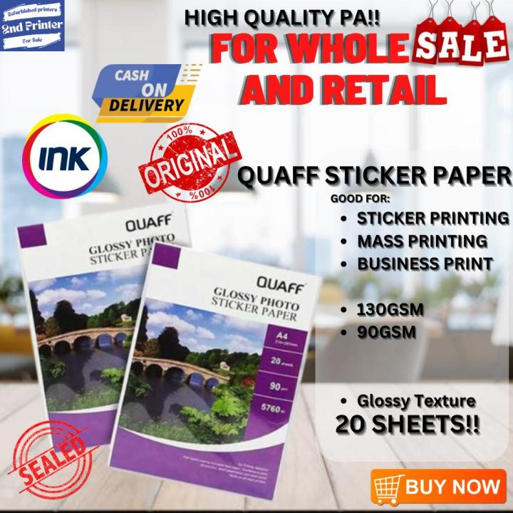 Quaff Sticker Paper A4 135gsm/ 90gsm premium glossy texture 2nd printer ...