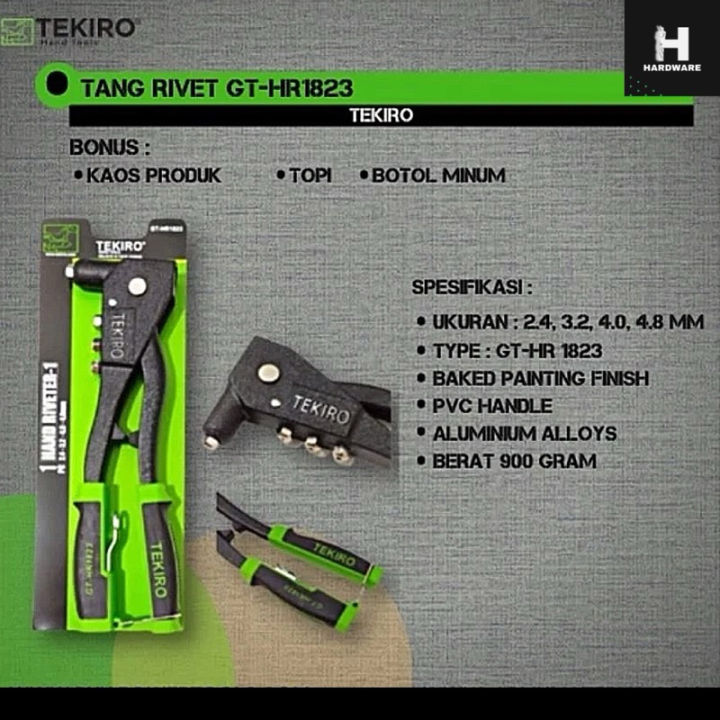 TEKIRO || TANG RIVET / HAND RIVETER 2.4-4.8MM HEAVY DUTY || 100% ...