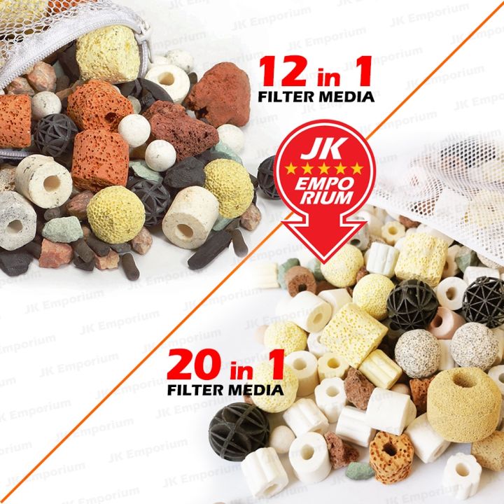 500g/1kg 12/20 in 1 Aquarium Biological Filter Media Mixed Bio Bacteria ...