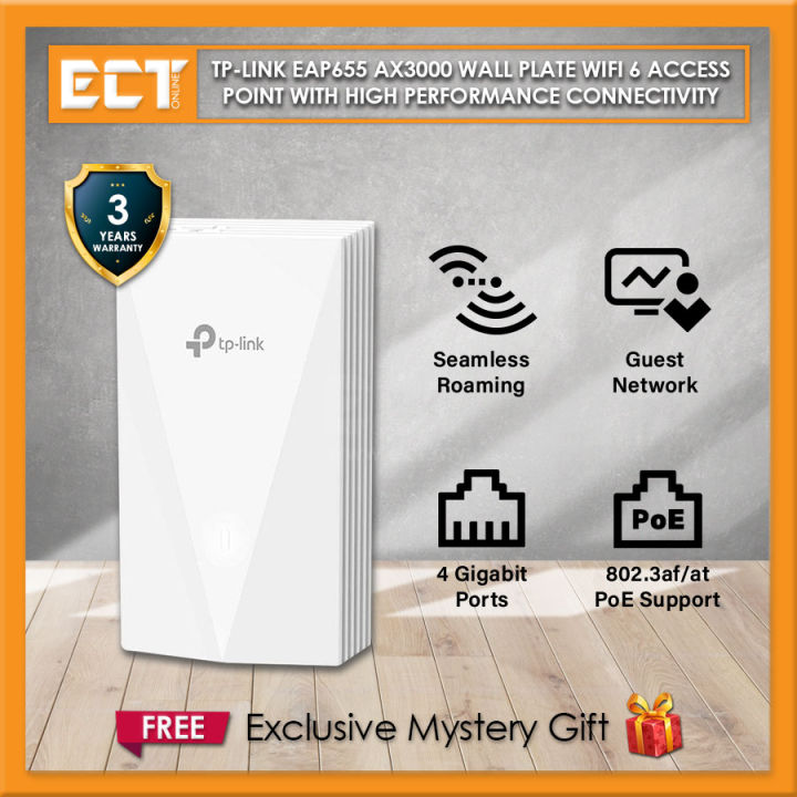 TP-Link EAP655 AX3000 Wall Plate Wifi 6 Access Point With High ...